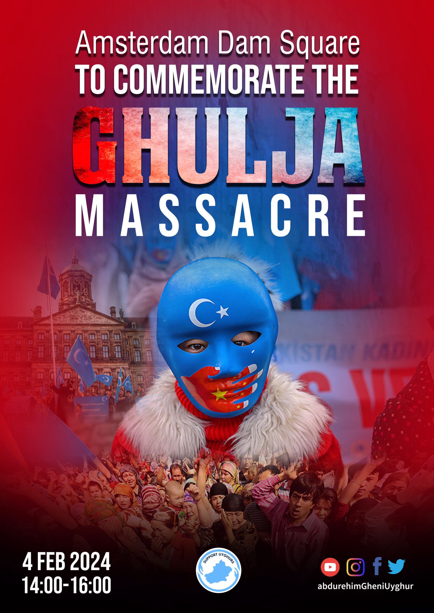 Commemorate 28th Ghulja Massacre – protest in the Hague - Support Uyghurs