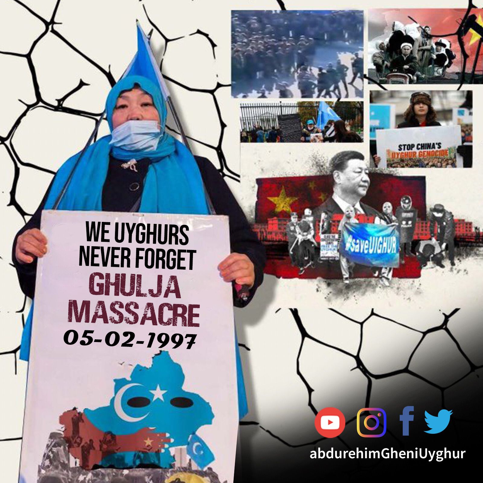 Commemorate 27th Ghulja Massacre – protest at Dam Square - Support Uyghurs